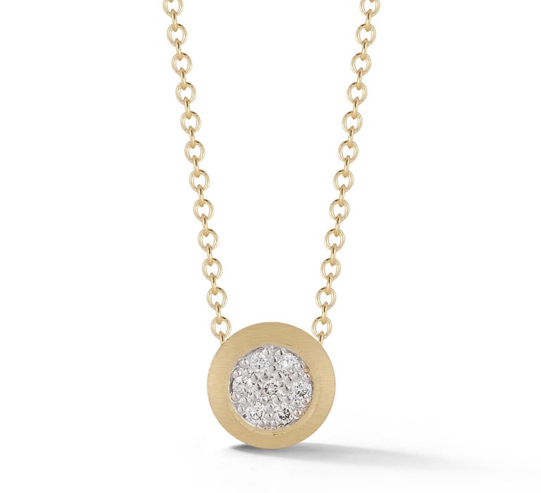 Hand-Crafted 14 Karat Yellow Gold Round Pendant For Sale at 1stDibs