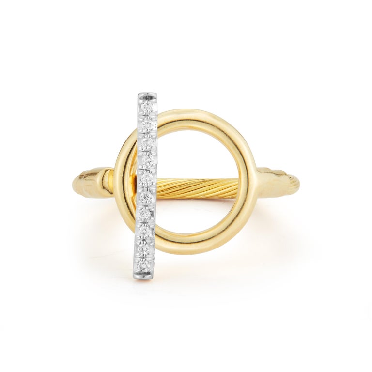 Customizable Hand-Crafted 14 Karat Yellow Gold Wire Toggle Ring For ...