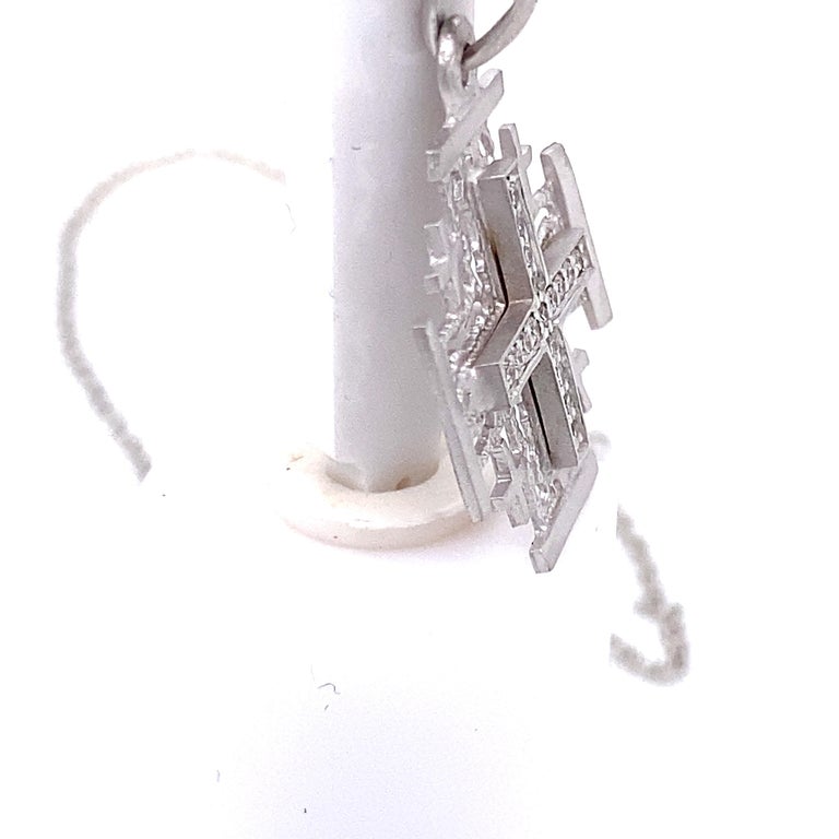 Hand-Crafted 14K White Gold Jerusalem Cross Pendant For Sale at 1stDibs