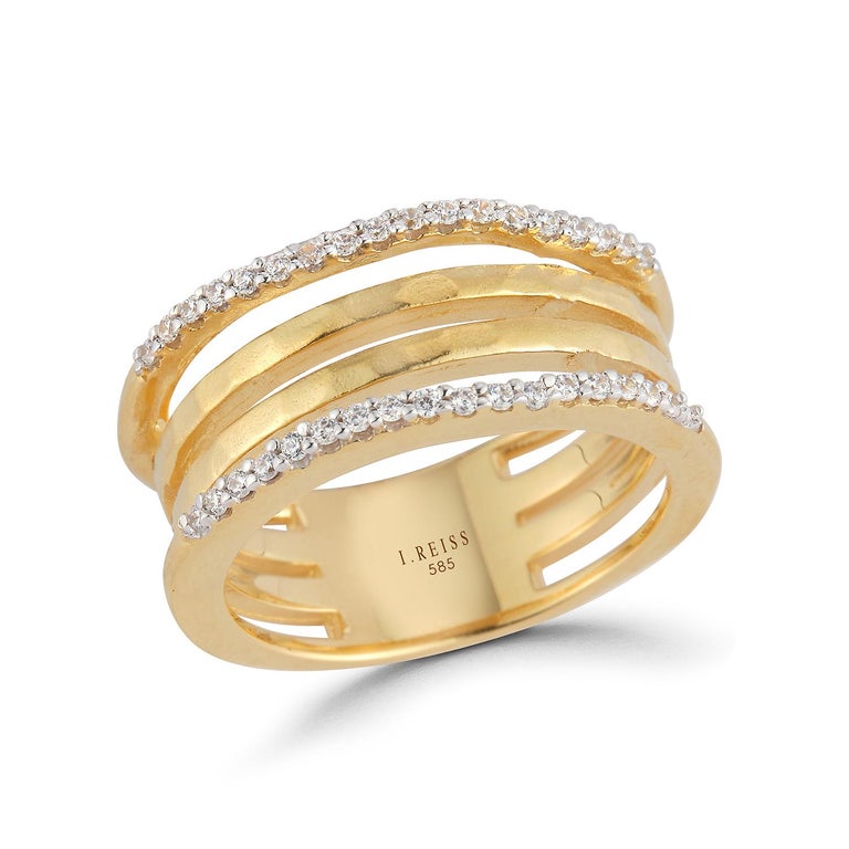 Customizable Handcrafted 14k Yellow Gold 0.20 Cttw Cut-Out Ring For ...