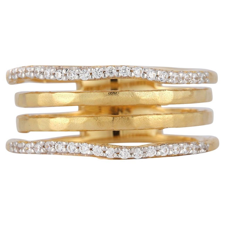 Customizable Handcrafted 14k Yellow Gold 0.20 Cttw Cut-Out Ring For ...