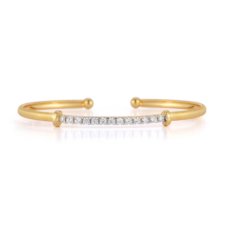 Hand-Crafted 14K Yellow Gold Flexible Bangle Bracelet. For Sale at 1stDibs