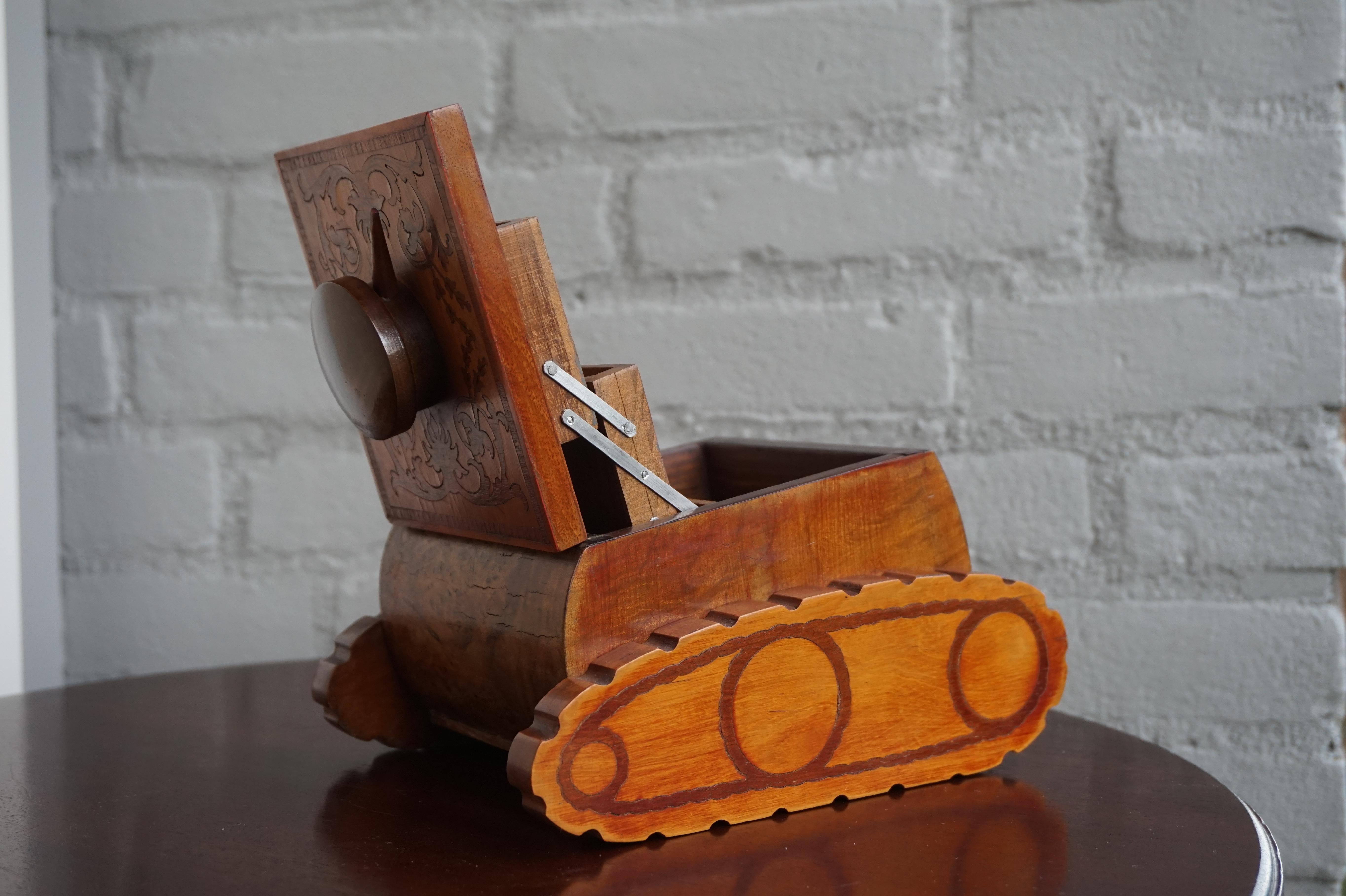 Handcrafted and Inlaid World War II Italian Nutwood Tank Design ...