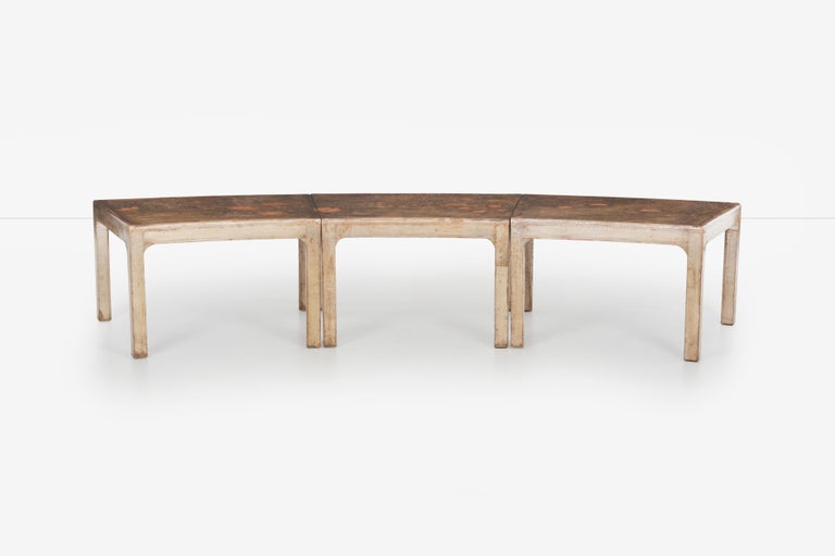 Handcrafted and Painted Max Kuehne Coffee Tables Set of Three For Sale ...