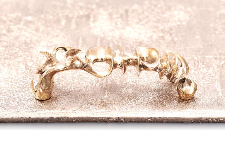 Handcrafted and Polished Cast Bronze Bar Tray For Sale at 1stDibs