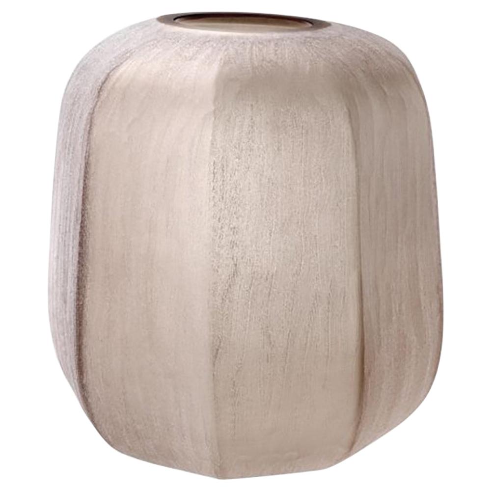 Hand Crafted Blown Glass Vase with Sandy Finish For Sale at 1stDibs