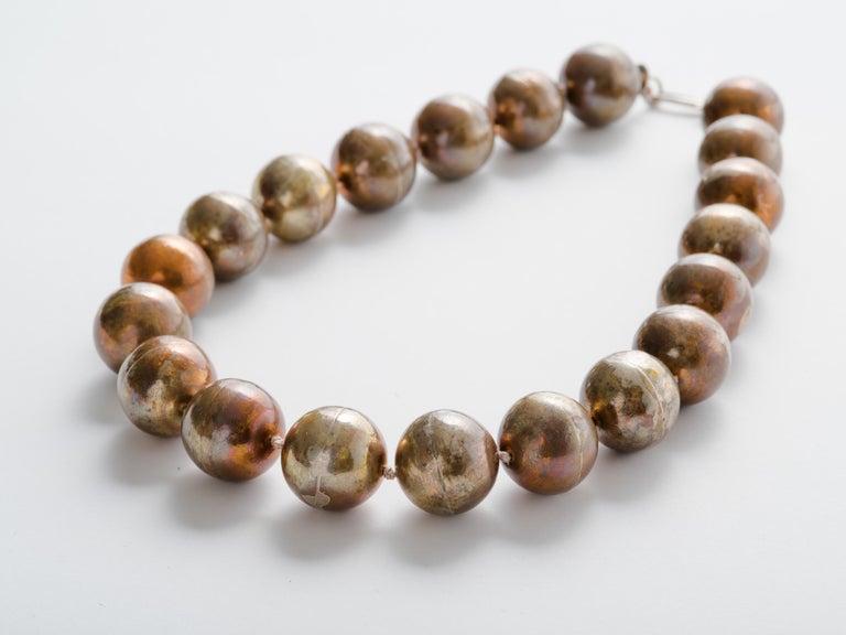 Hand Crafted Bronze Bead Necklace By California Artist Mark Timmerman ...