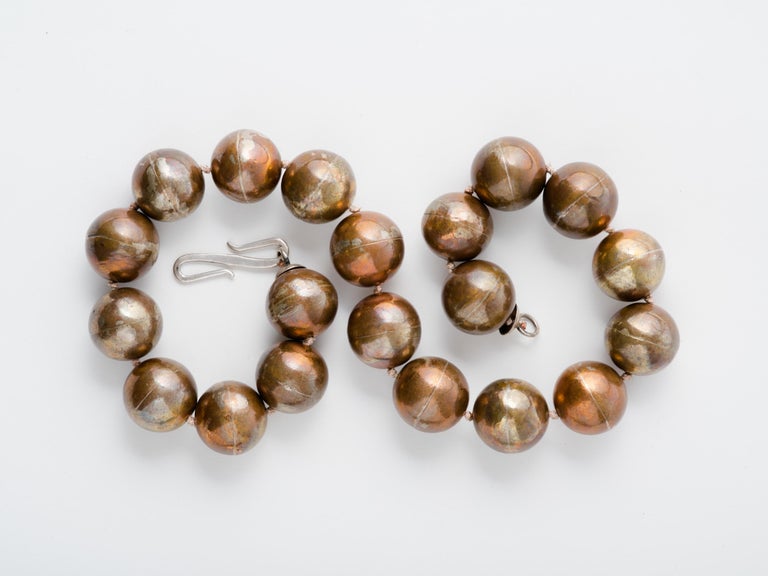 Hand Crafted Bronze Bead Necklace By California Artist Mark Timmerman ...