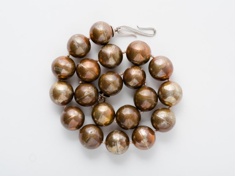 Hand Crafted Bronze Bead Necklace By California Artist Mark Timmerman ...