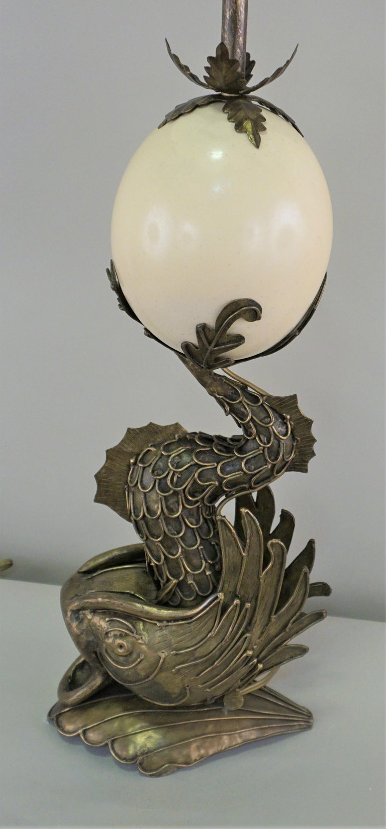Handcrafted Bronze Dolphin Table Lamp For Sale at 1stDibs