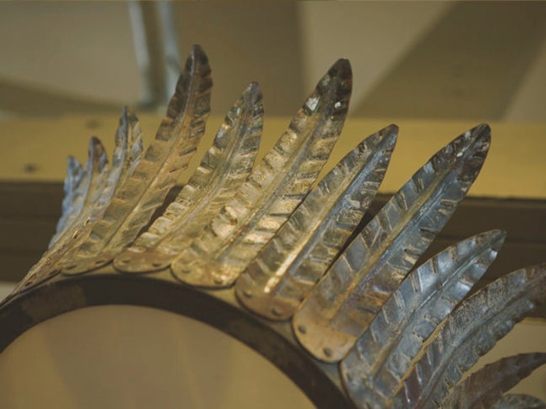 Handcrafted Custom Iron "Fairfield" Crown Light with Glass Diffuser For ...