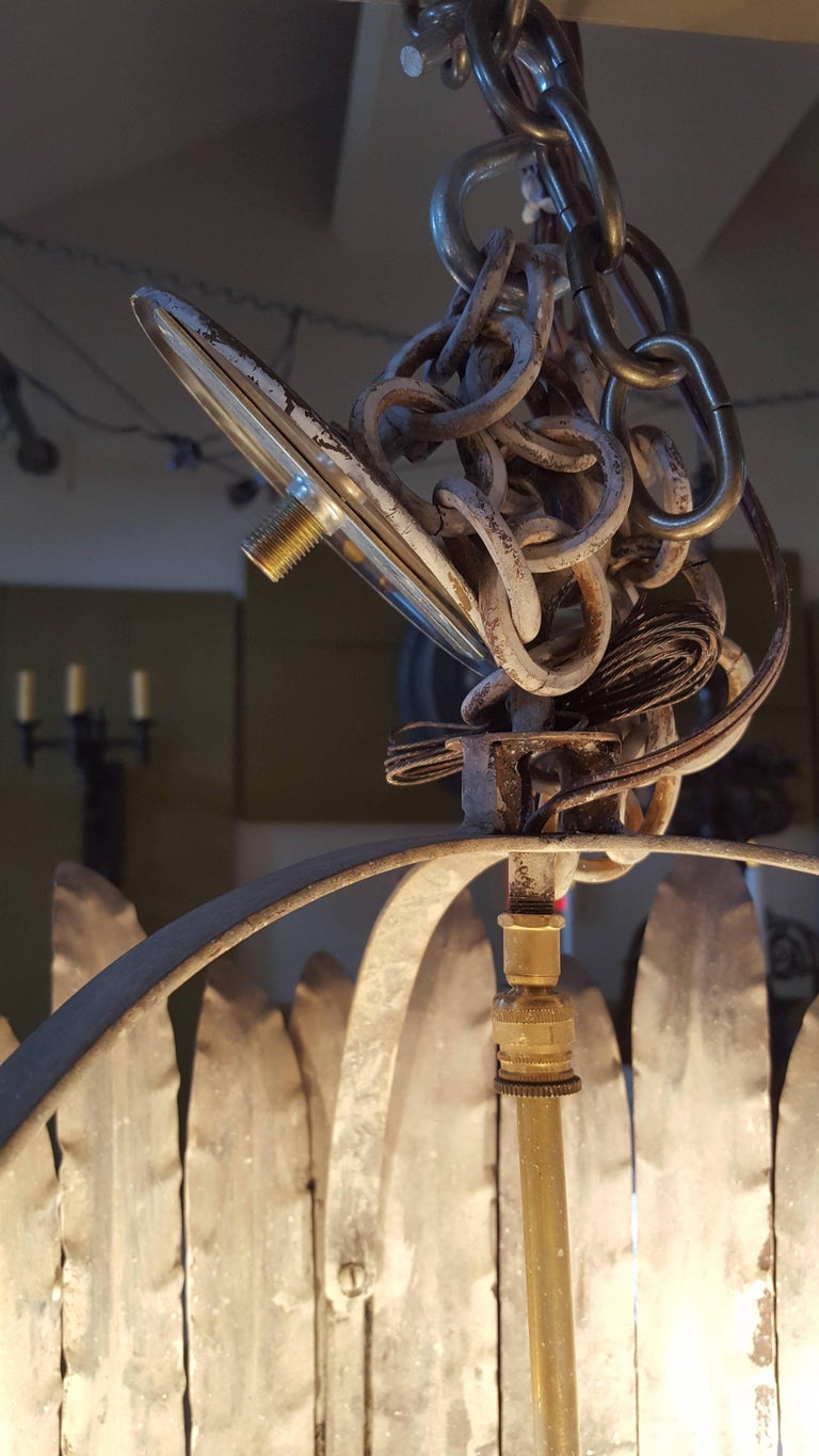 Handcrafted Custom Iron "Fairfield" Crown Light with Glass Diffuser For ...