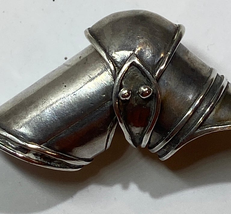 Hand-Crafted Detailed Sterling Silver Gothic Ring For Sale at 1stDibs