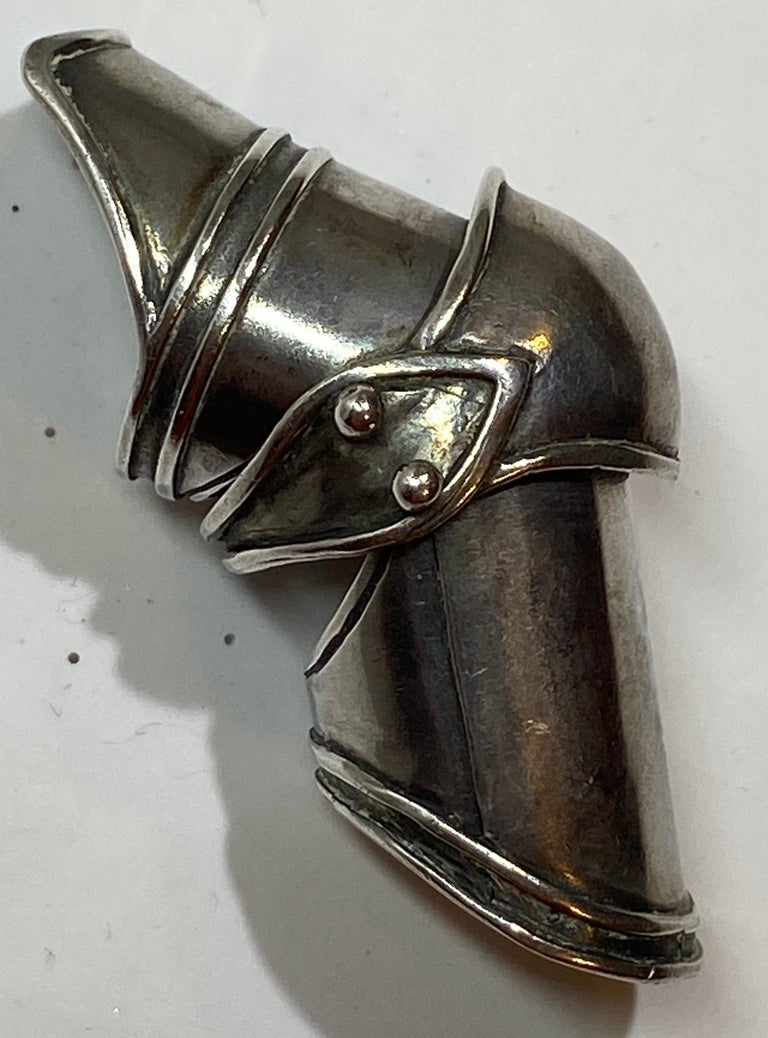 Hand-Crafted Detailed Sterling Silver Gothic Ring For Sale at 1stDibs