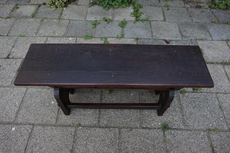 Handcrafted and Hand Carved Gothic Revival Hall Bench or Stool Made of ...