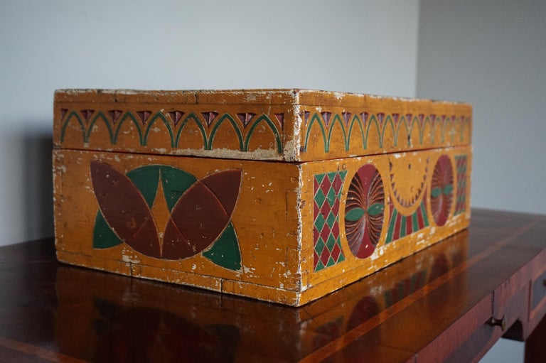 Hand-Crafted, Hand Carved and Hand Painted Arts and Crafts Box w ...