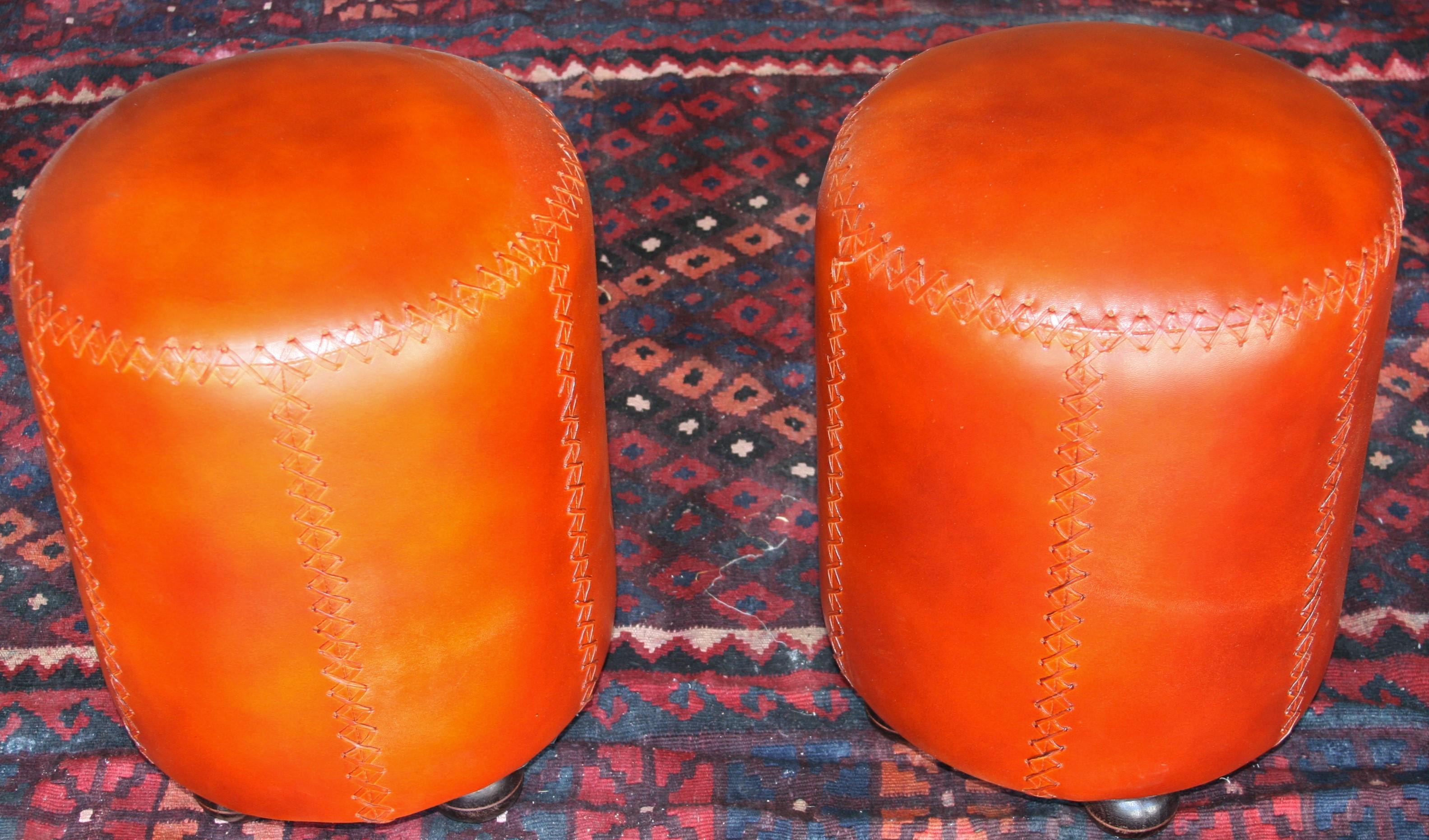 Handcrafted Hand Stitched High Quality Leather Stool for Upscale ...