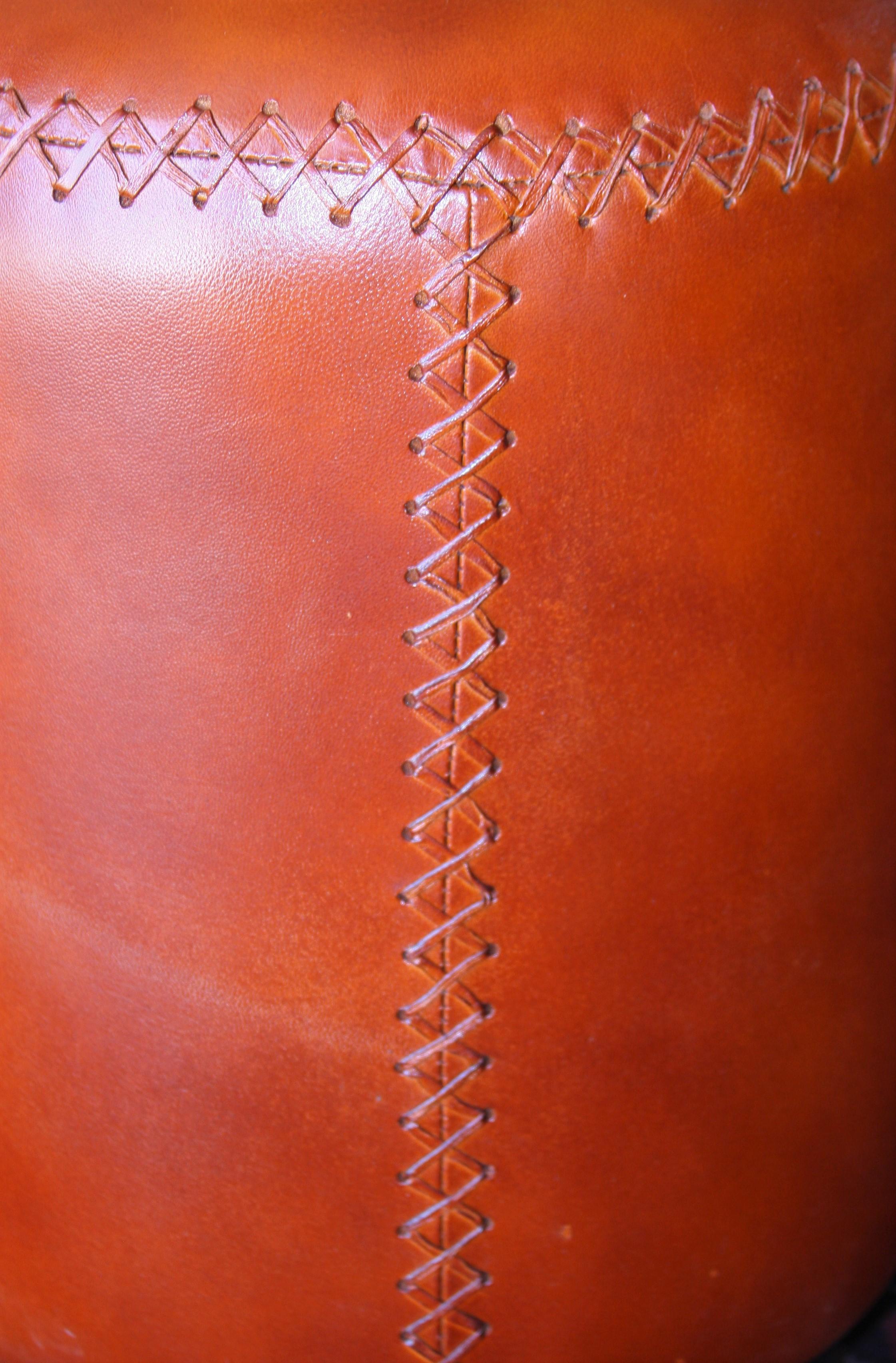 Handcrafted Hand Stitched High Quality Leather Stool for Upscale ...