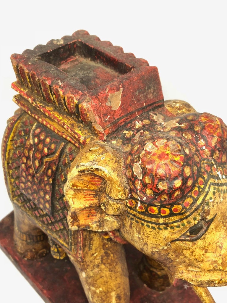Hand-Crafted India Carved Wood Elephant, circa Mid-20th Century For ...