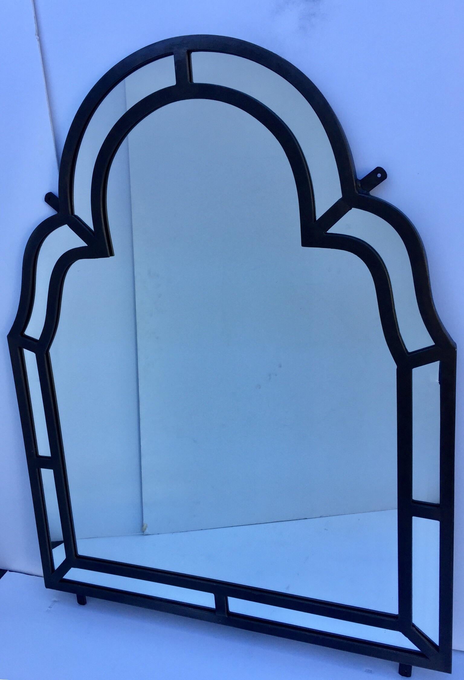 Handcrafted Large Iron Arched and Crown Wall Mirror Spanish Colonial ...