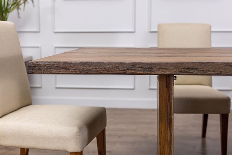 Hand Crafted Live Edge Teak Sand Blasted Autumn Dining/Conference Table ...