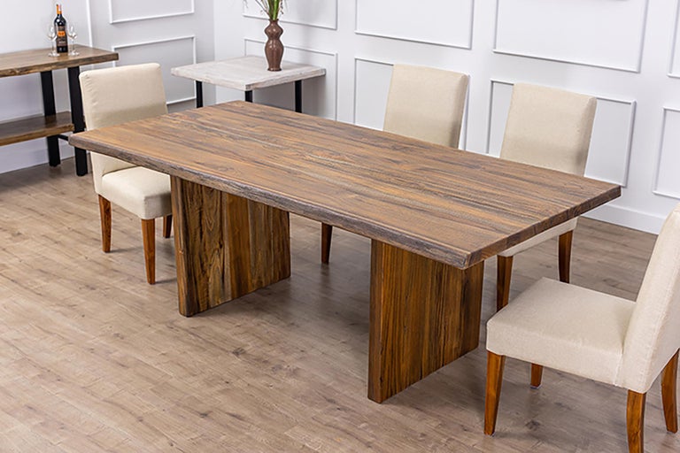 Hand Crafted Live Edge Teak Sand Blasted Autumn Dining/Conference Table ...