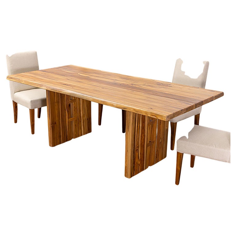 Hand Crafted Live Edge Teak Smooth Natural Dining/Conference Table For ...