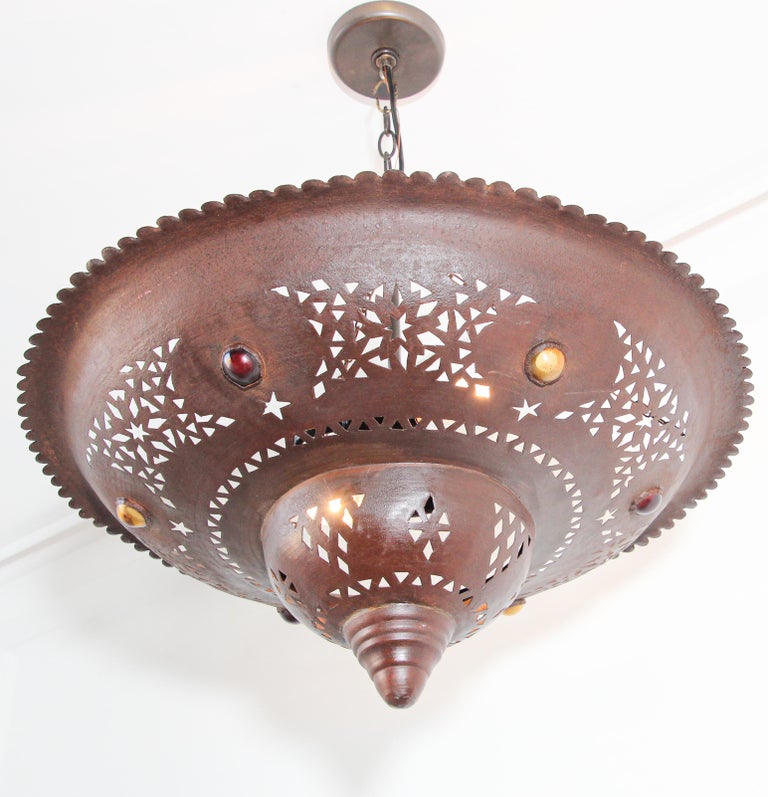 Handcrafted Moroccan Metal Chandelier with Moorish Design For Sale at ...