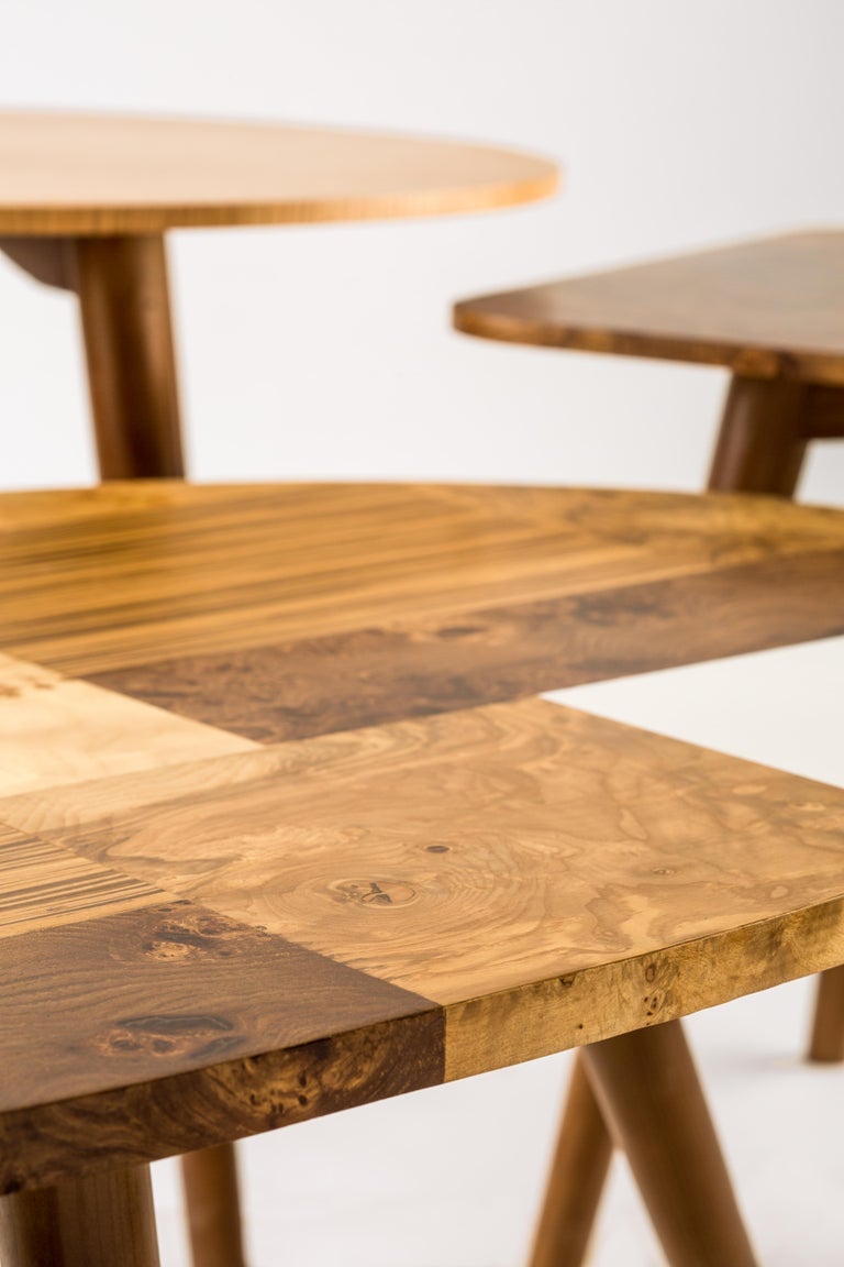 Hand-Crafted Patchwork Coffee Table with Maple, Zebra, Oak and ...