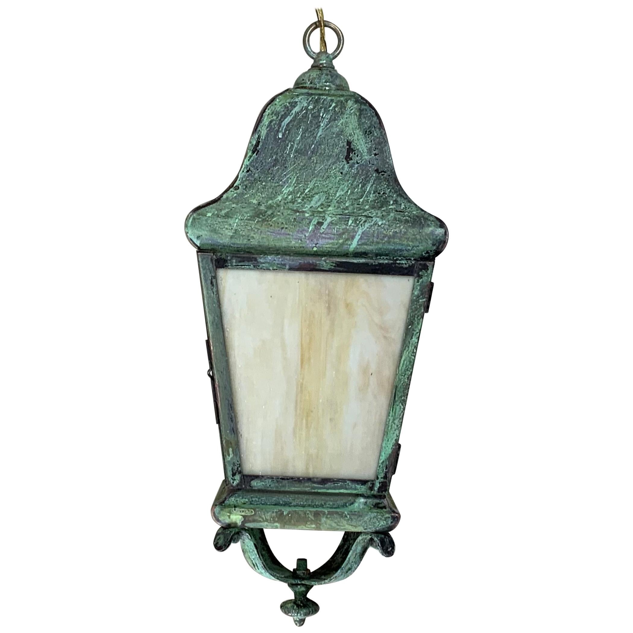 Handcrafted Brass and Bronze Ceiling Hanging Lantern For Sale at 1stDibs