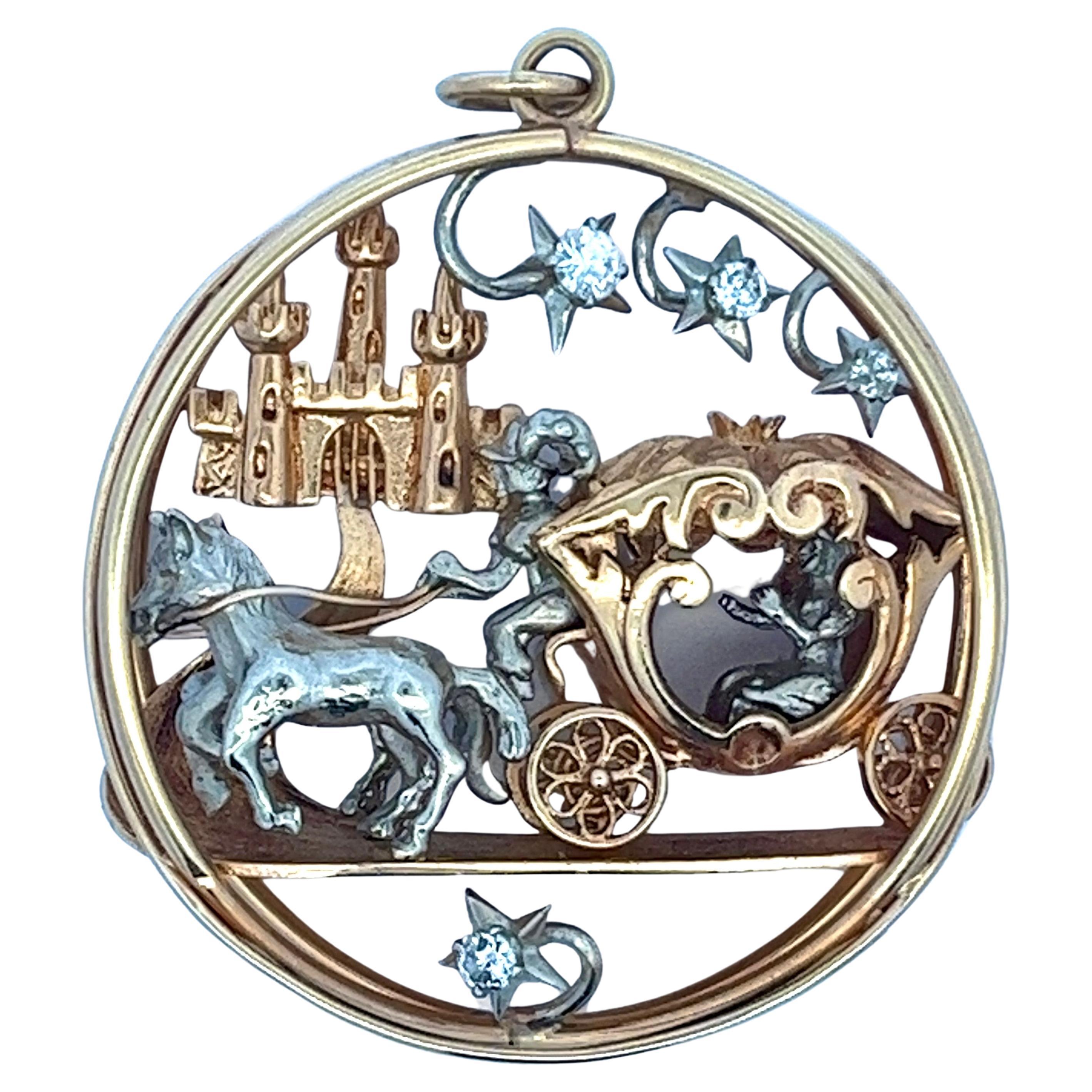 Hand Crafted Royal Princess Horse and Carriage 14 Karat Gold and ...