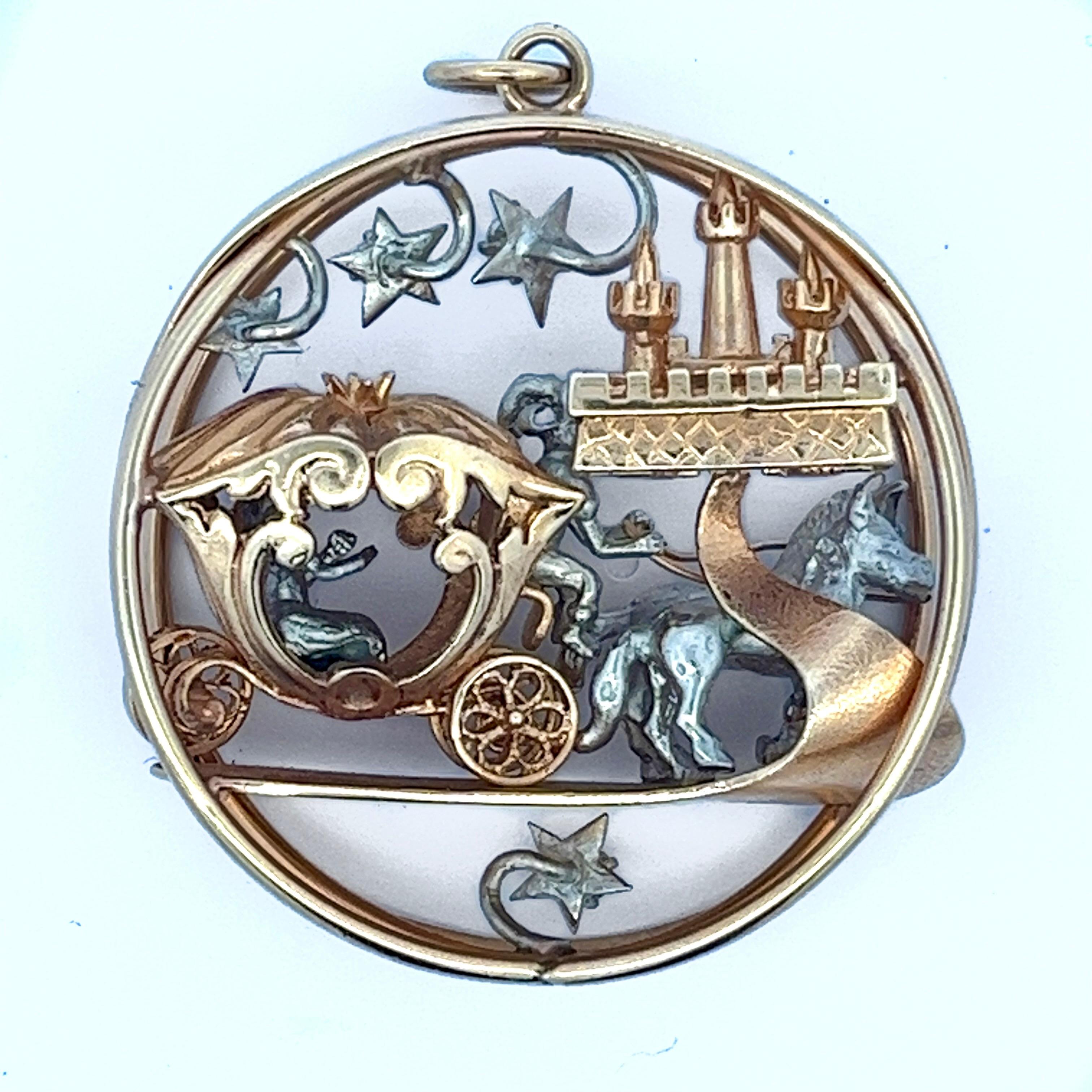 Hand Crafted Royal Princess Horse and Carriage 14 Karat Gold and ...