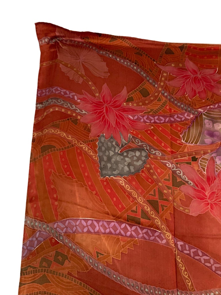 Hand-Crafted Silk Textile with Stunning Detailing For Sale at 1stDibs