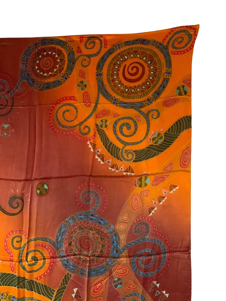 Hand-Crafted Silk Textile with Stunning Detailing For Sale at 1stDibs