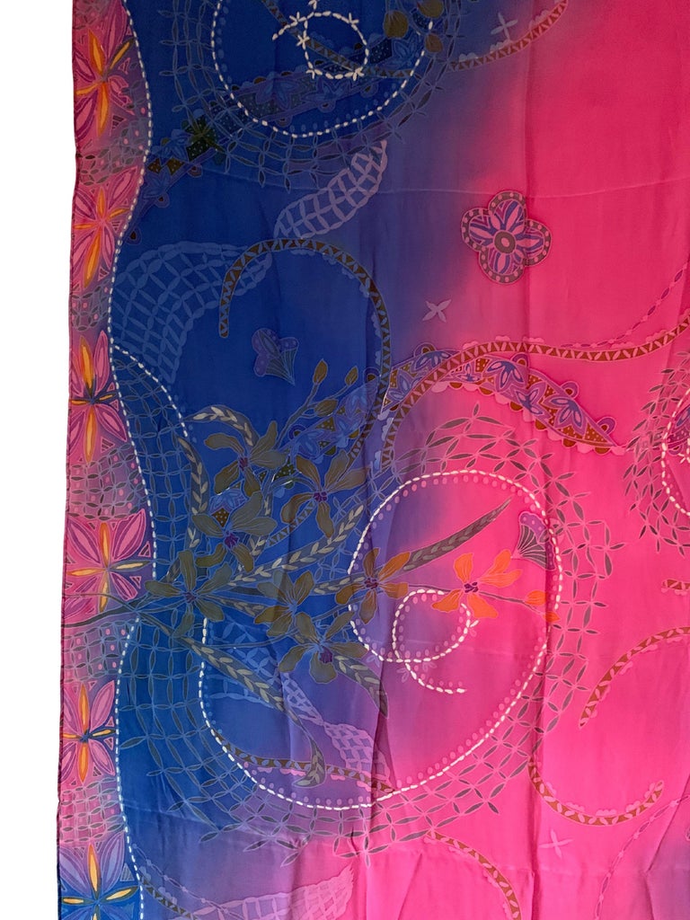Hand-Crafted Silk Textile with Stunning Detailing For Sale at 1stDibs