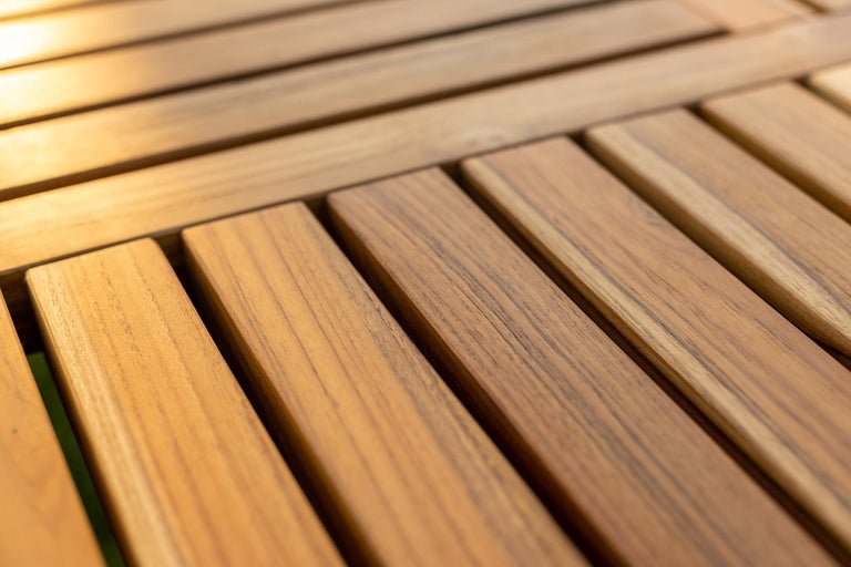 Handcrafted Solid Teak Outdoor Dining Table For Sale at 1stDibs