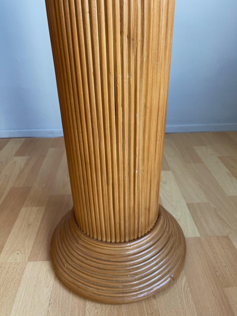 Handcrafted and Stylish Mid-Century Modern Rattan Pedestal / Plant ...