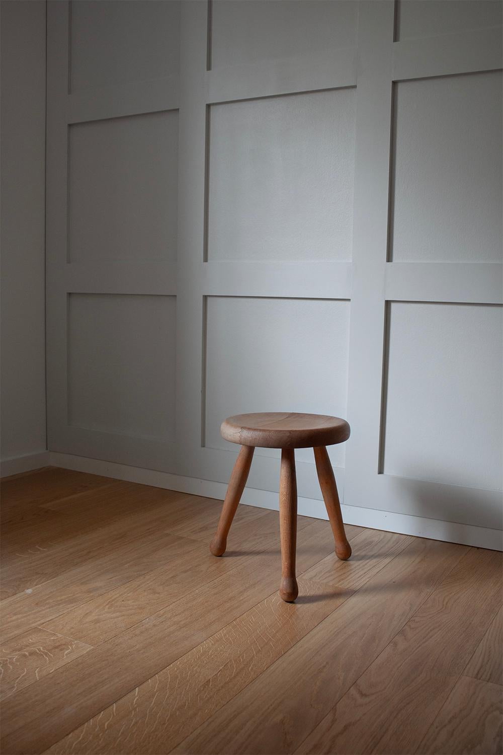 Hand Crafted Swiss Made 3 Legged Stool with Ball Leg at 1stDibs