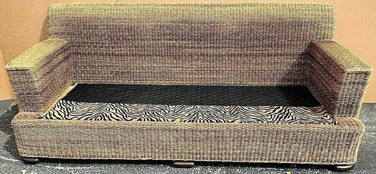 Handcrafted Woven Raffia Rope Sofa by Lexington For Sale at 1stDibs