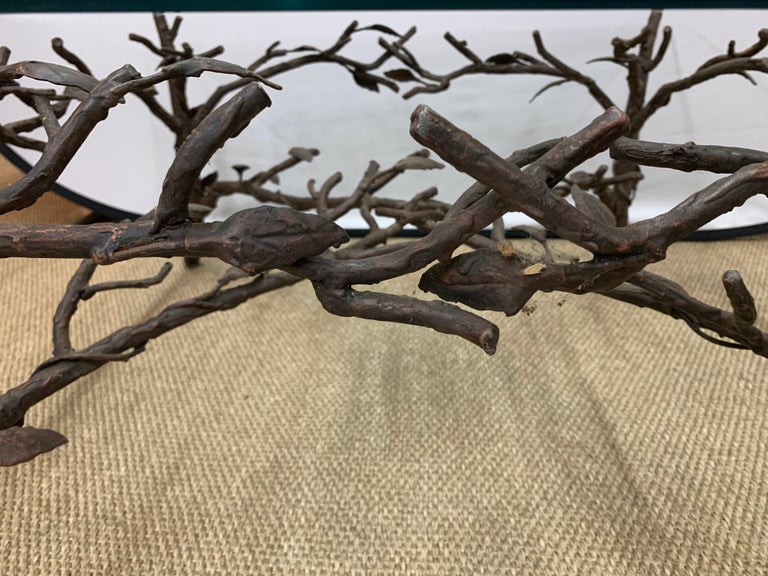 Handcrafted Wrought Iron Tree Branches and Glass Coffee Table Style of ...