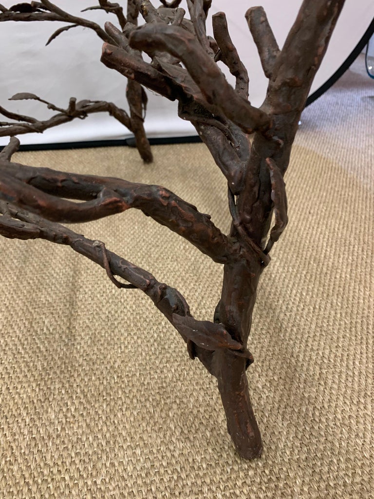 Handcrafted Wrought Iron Tree Branches and Glass Coffee Table Style of ...