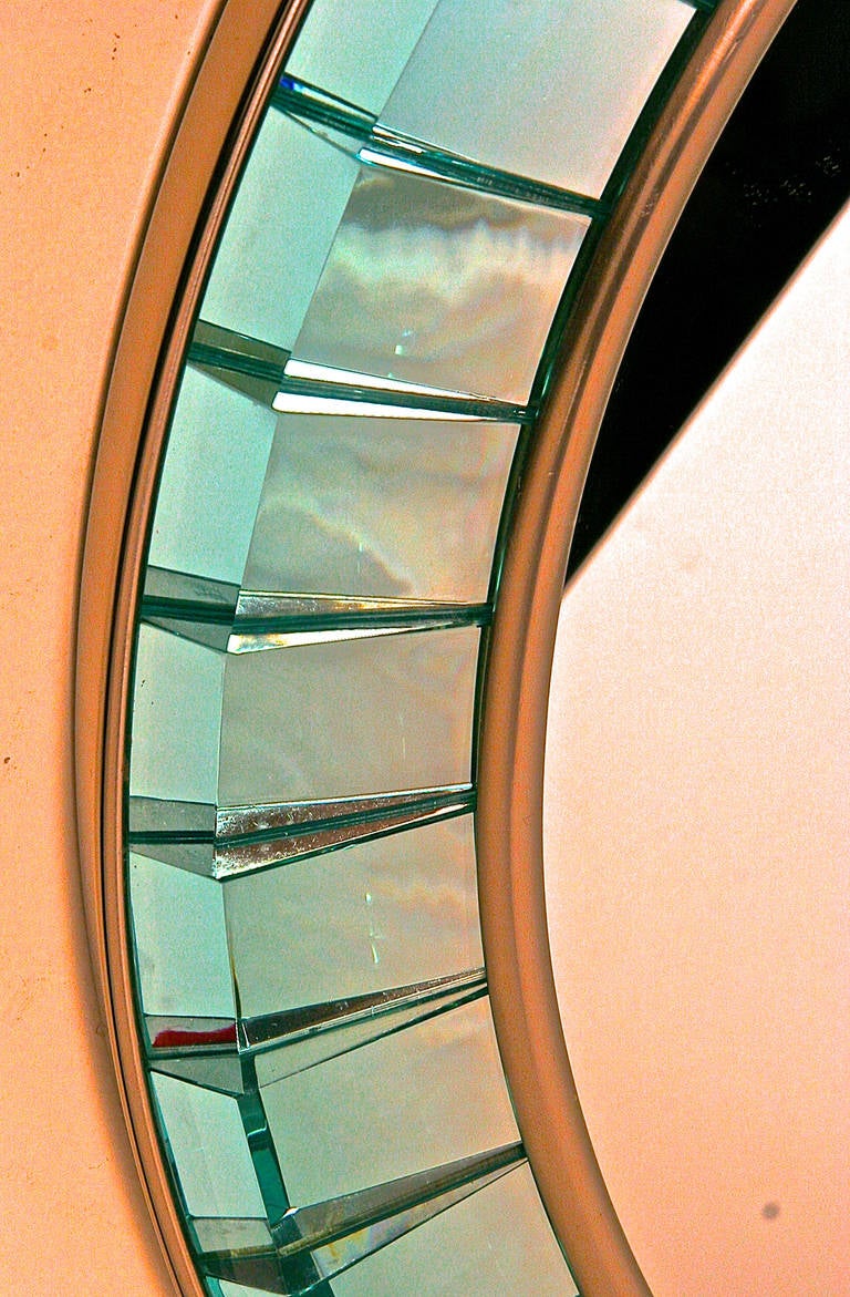 Handcut Crystal Glass Mirror by Ghiro Studios, Italy For Sale at 1stDibs