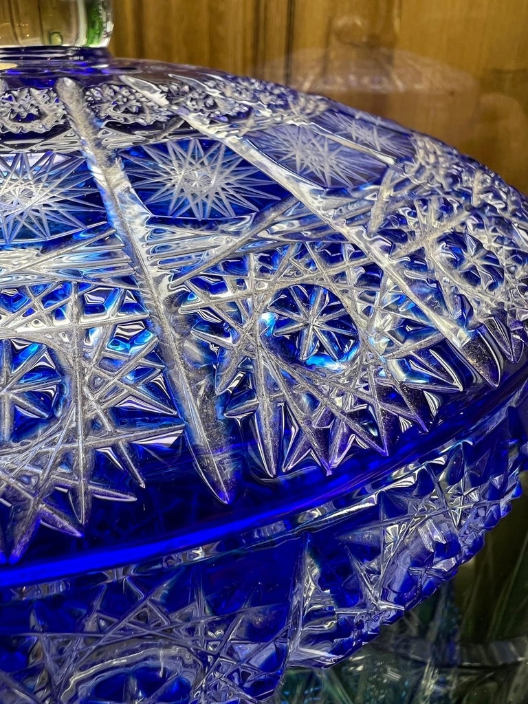 Hand Cut Lead Crystal Candy Dish with Cover by Caesar Crystal Bohemiae ...