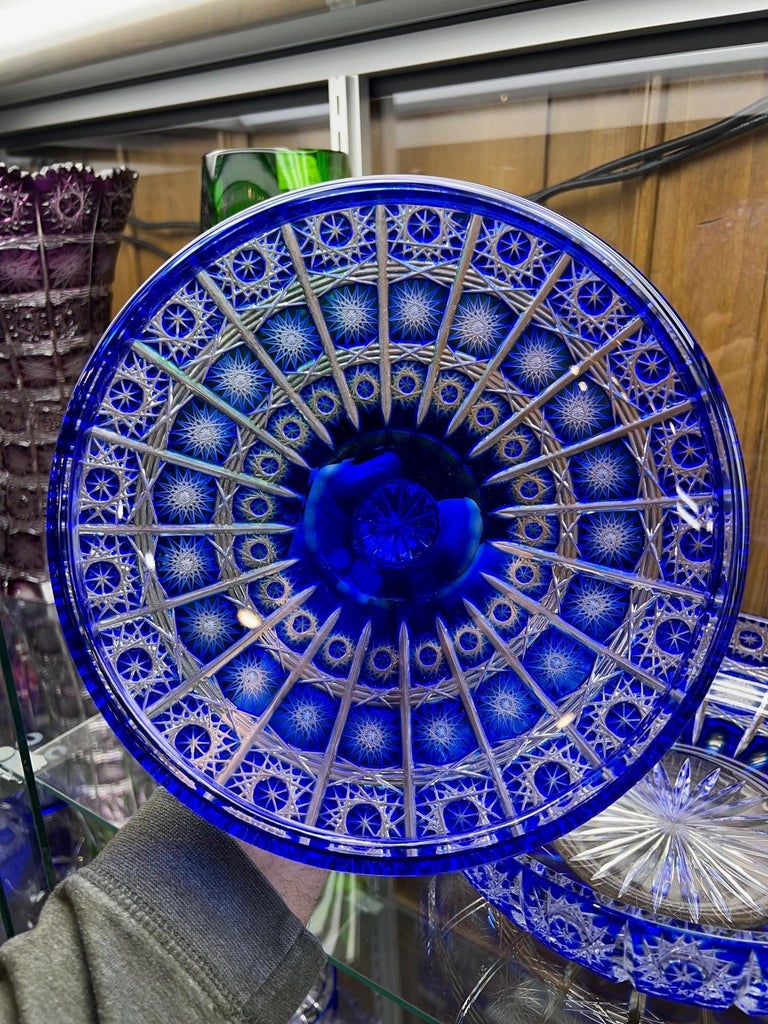 Hand Cut Lead Crystal Candy Dish with Cover by Caesar Crystal Bohemiae ...