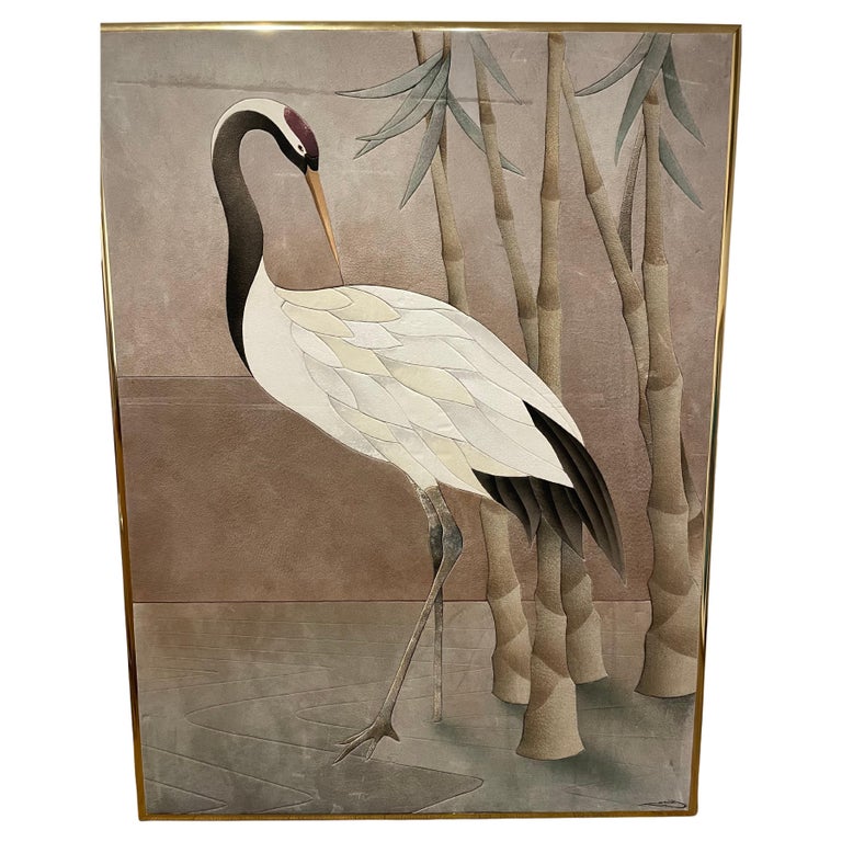 Hand-Cut Limited Edition Suede Cut Leather Crane Wall Art 46/250 For ...