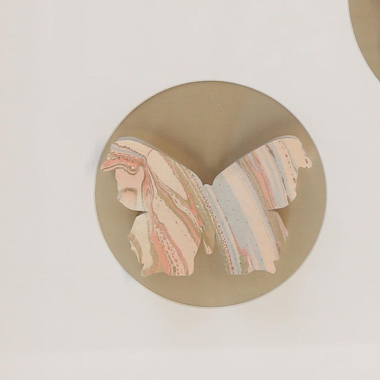 Handcut Marbleized Paper Butterfly Box For Sale at 1stDibs