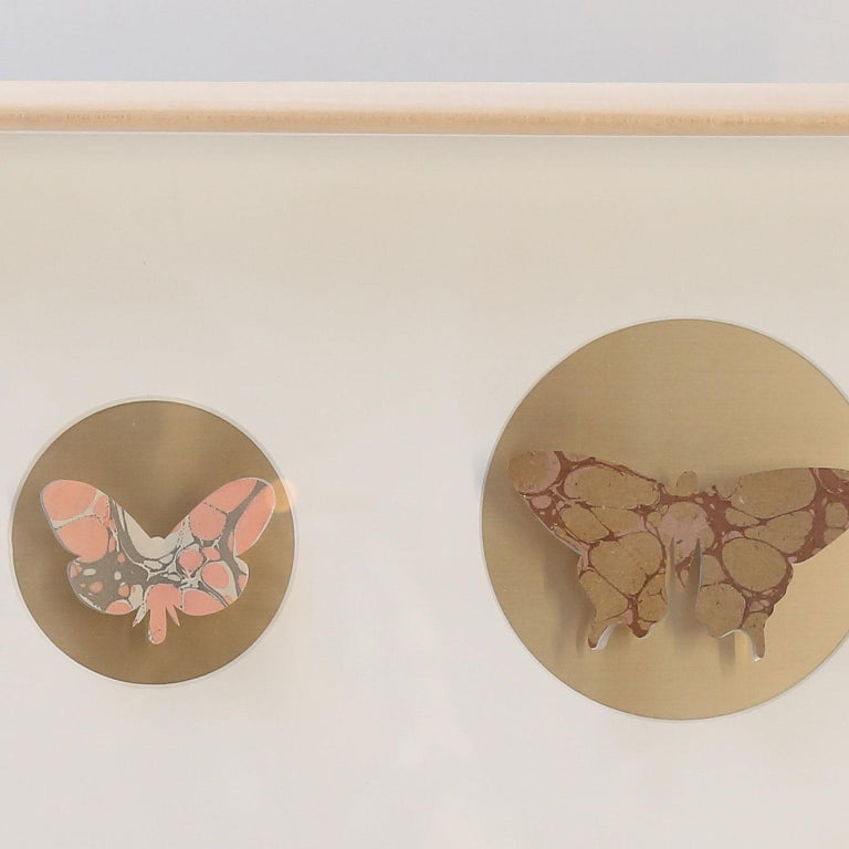 Handcut Marbleized Paper Butterfly Box For Sale at 1stDibs