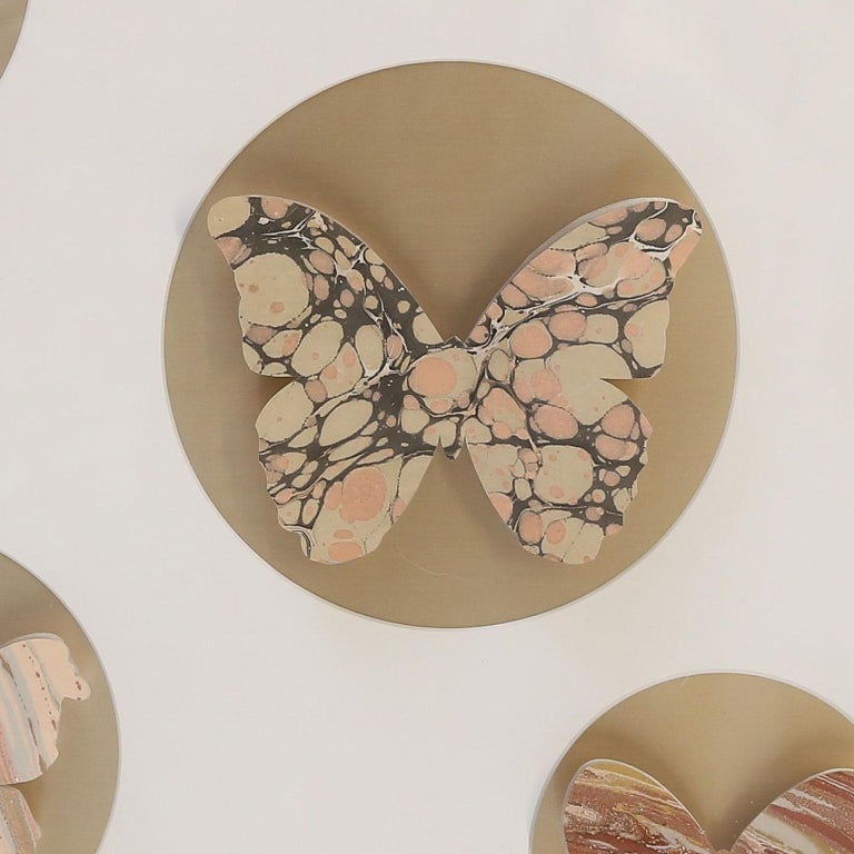 Handcut Marbleized Paper Butterfly Box For Sale at 1stDibs