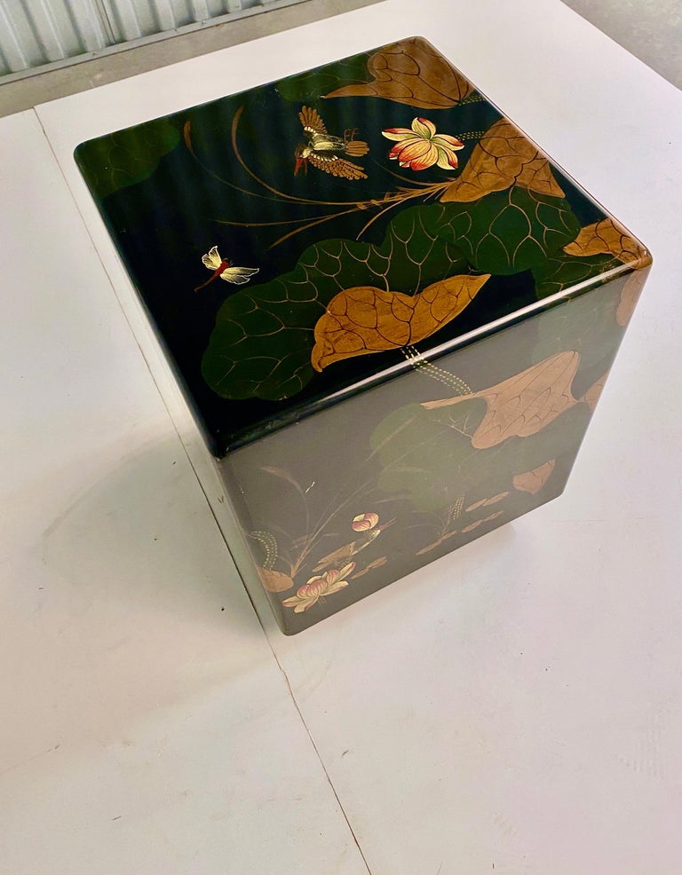 Hand Decorated Cube Table by Maitland-Smith at 1stDibs