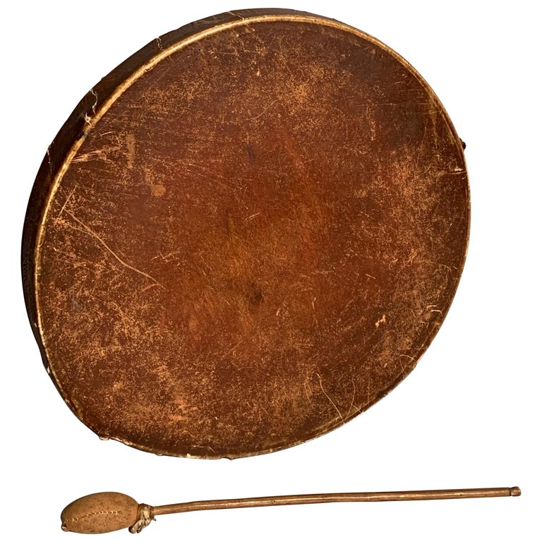 Hand Drum and Beater For Sale at 1stDibs
